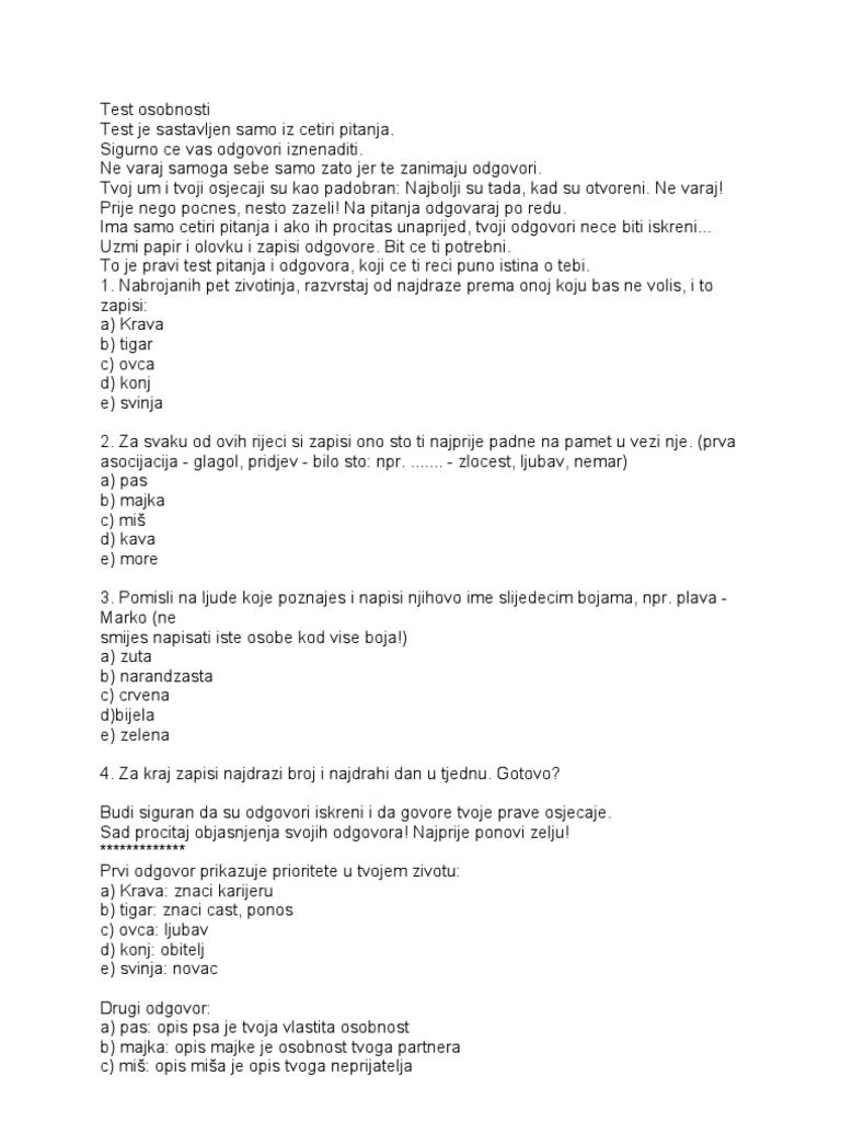 Test Osobnosti | PDF
