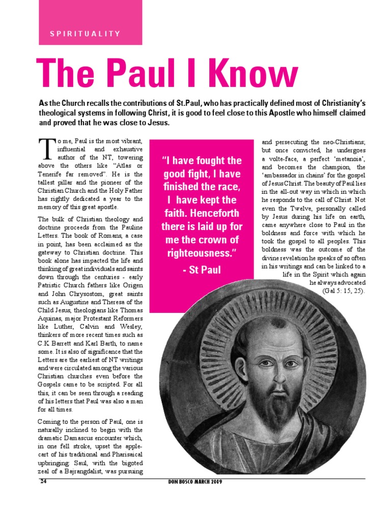 The Paul I Know | PDF | Paul The Apostle | Christian Church