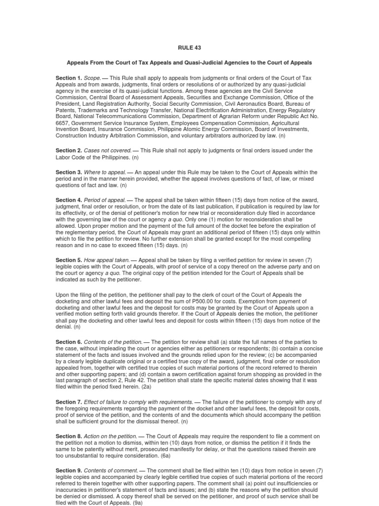 RULE 43 Rules of Court | PDF | Court Of Appeal Of Singapore | Judgment ...