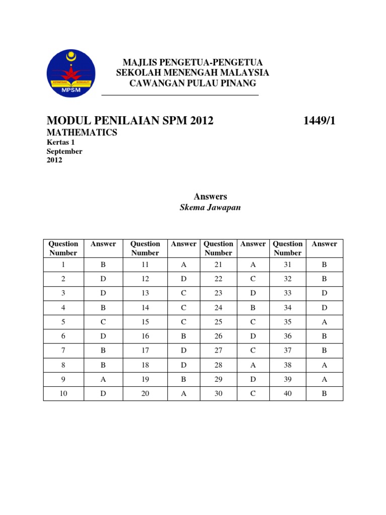Penang k1 Skema | PDF