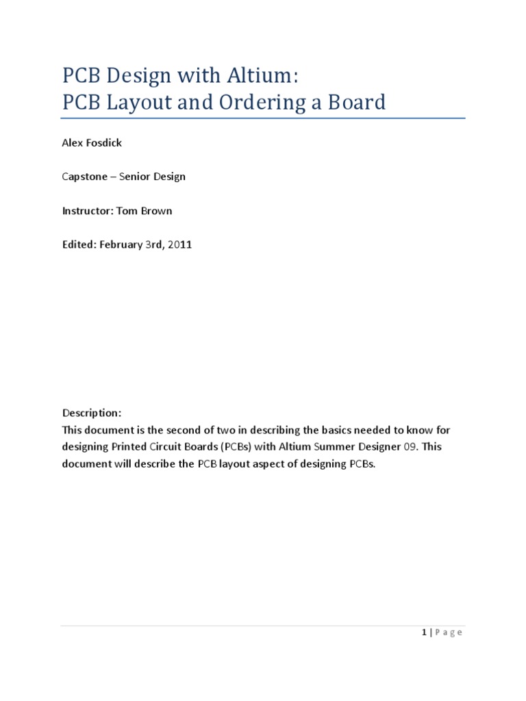 Altium PCB Layout Tutorial 2 | PDF | Printed Circuit Board ...