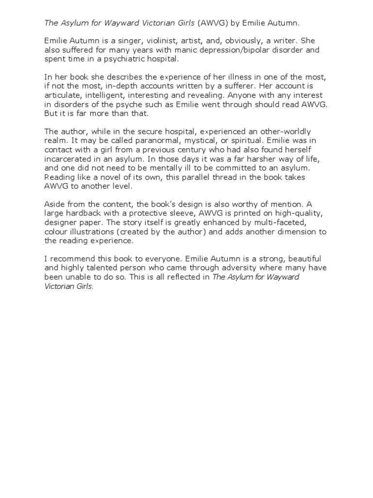 The Asylum For Wayward Victorian Girls | PDF