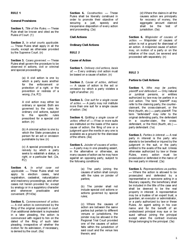 Rules of Court Overview and Procedures | PDF | Pleading | Legal Guardian