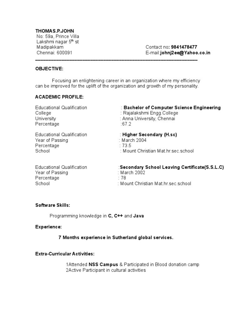 Thomas Resume | PDF