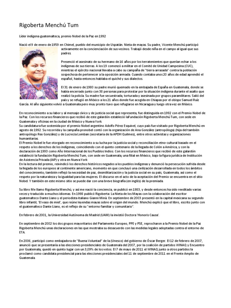 Rigoberta Menchú Tum | PDF | Sócrates | Science