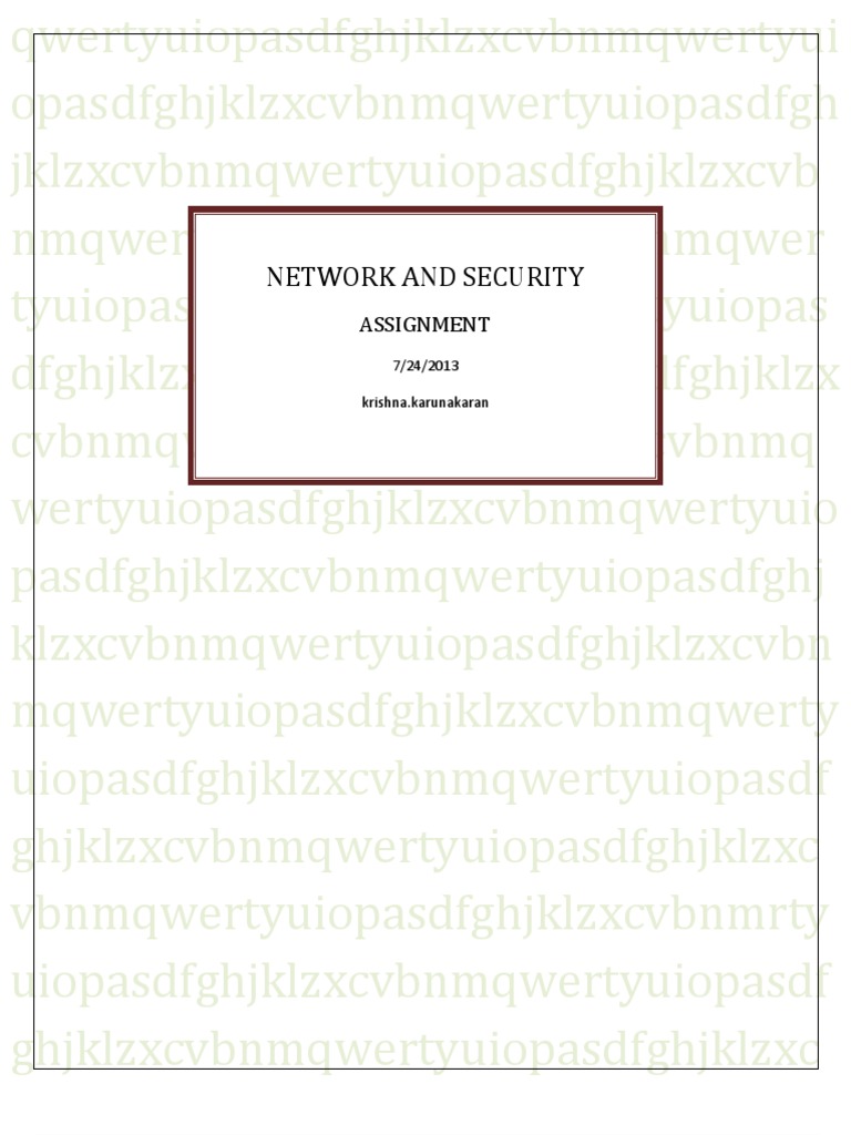 Network and Security: Assignment | PDF | Firewall (Computing) | Computer Network
