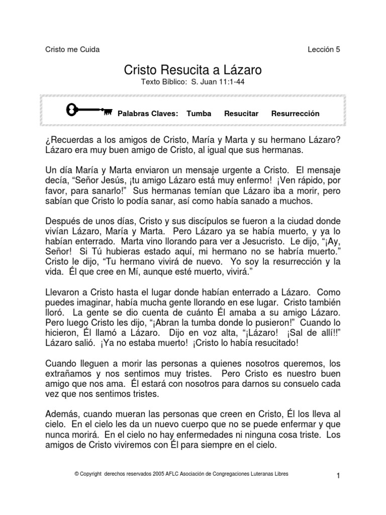 5 Resucita A Lazaro | PDF | Lázaro De Betania | La resurrección de Jesús