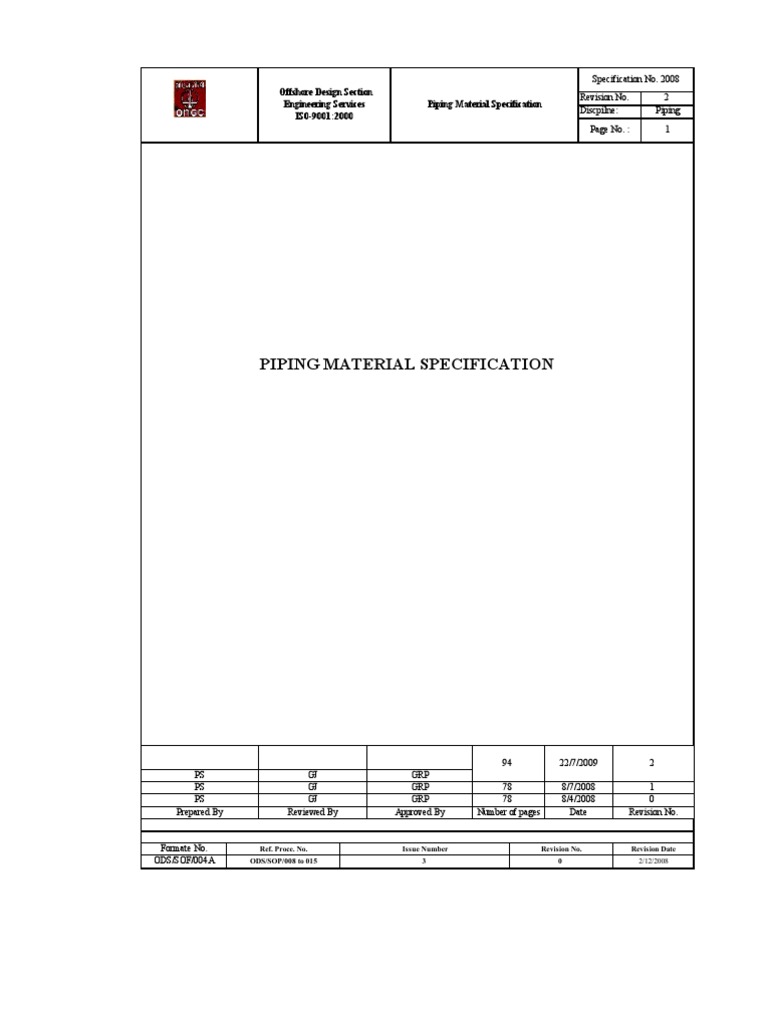 Pms | PDF | Pipe (Fluid Conveyance) | Valve