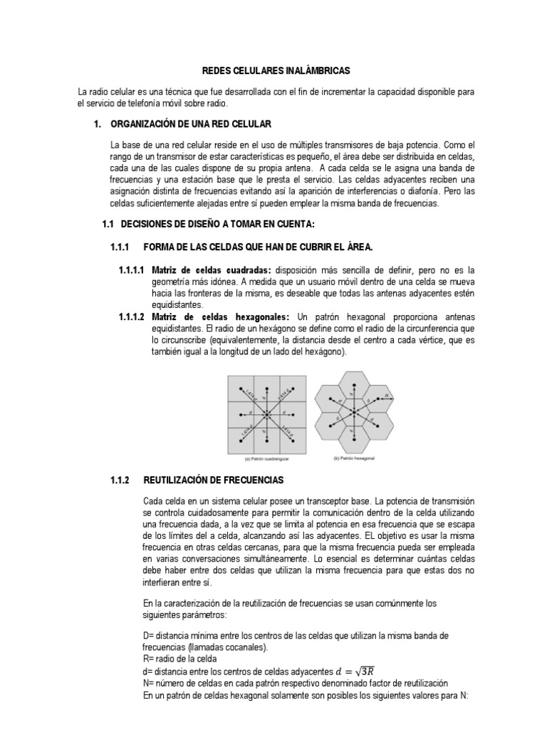 Estructura y Funcionamiento de Redes Celulares | PDF | Red celular ...