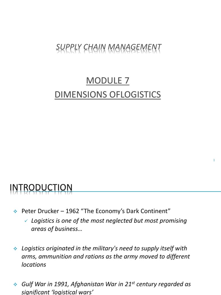Dimensions of Logistics-2 - Supply Chain Management | PDF | Logistics ...