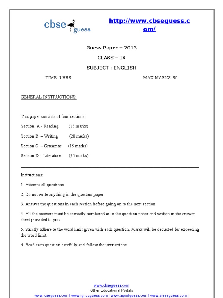 English - Guess Paper 1 | PDF | Serotonin | Health Treatment