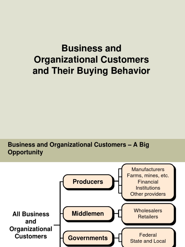 Business and Organizational Customers and Their Buying Behavior | PDF ...