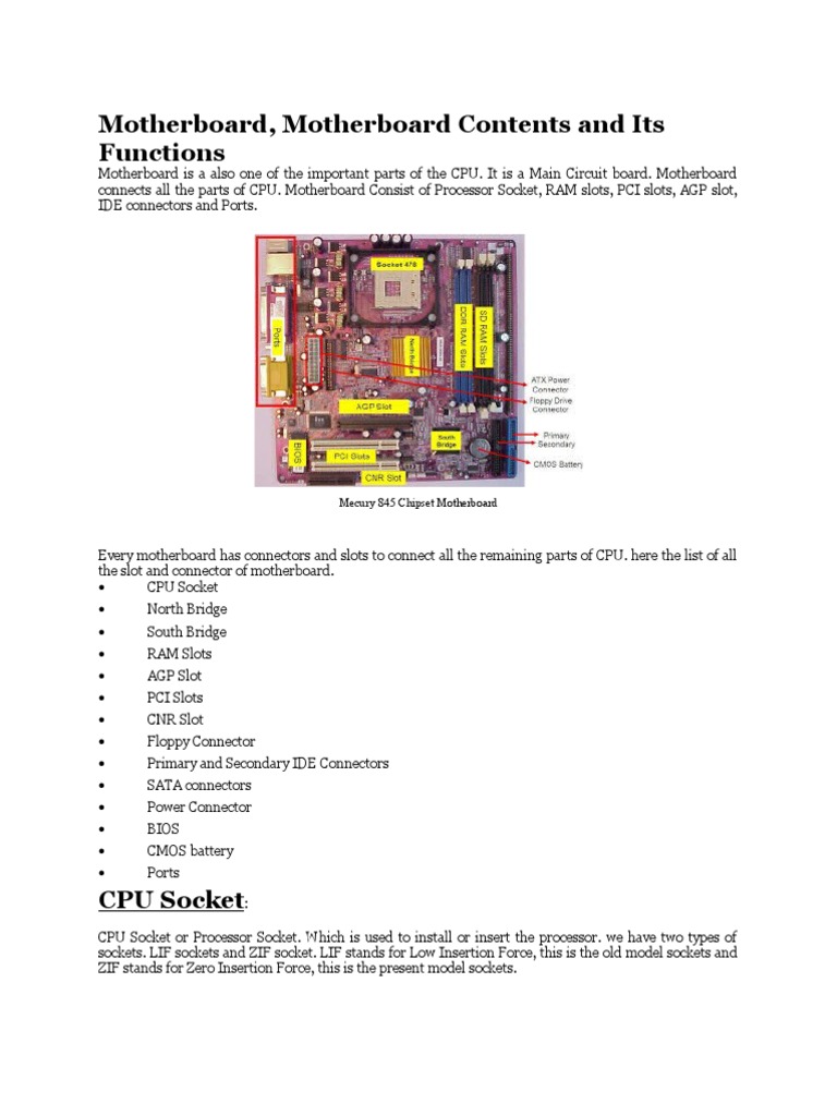 Motherboard Components | PDF | Power Supply | Usb