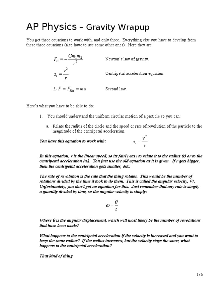 AP Physics: - Gravity Wrapup | PDF | Acceleration | Velocity