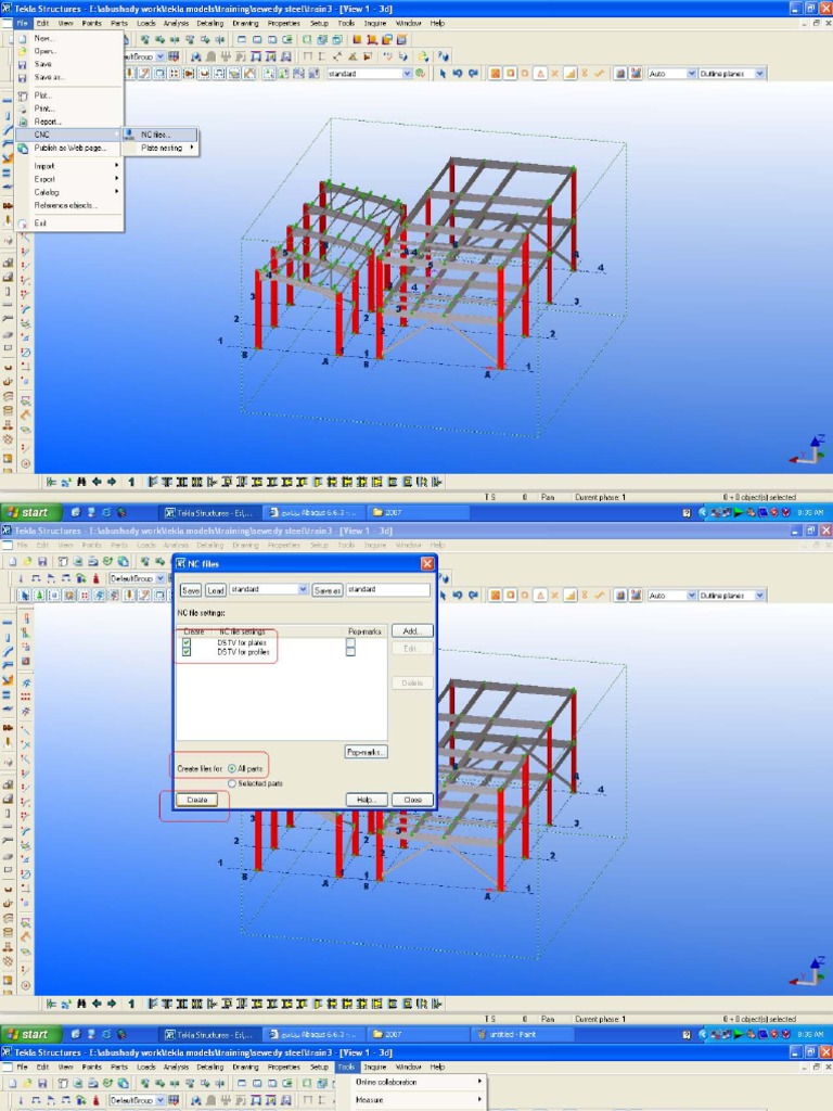 Create Plate Nesting in Tekla