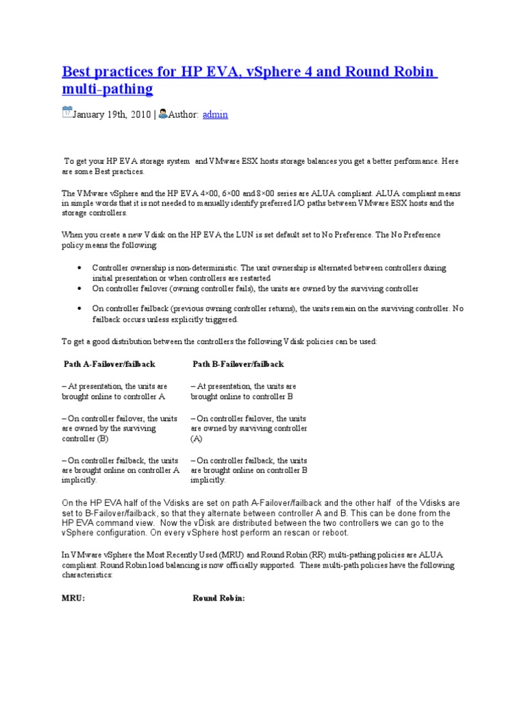 Best Practices For HP EVA | PDF | Load Balancing (Computing) | Computer ...