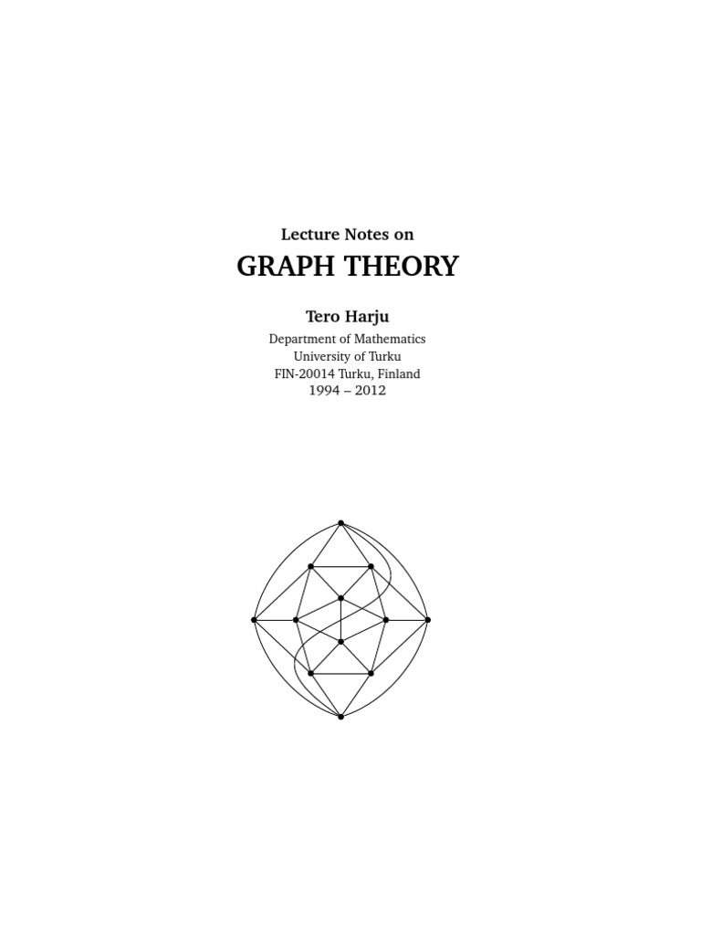Graph Theory: Lecture Notes On | PDF | Vertex (Graph Theory) | Graph Theory
