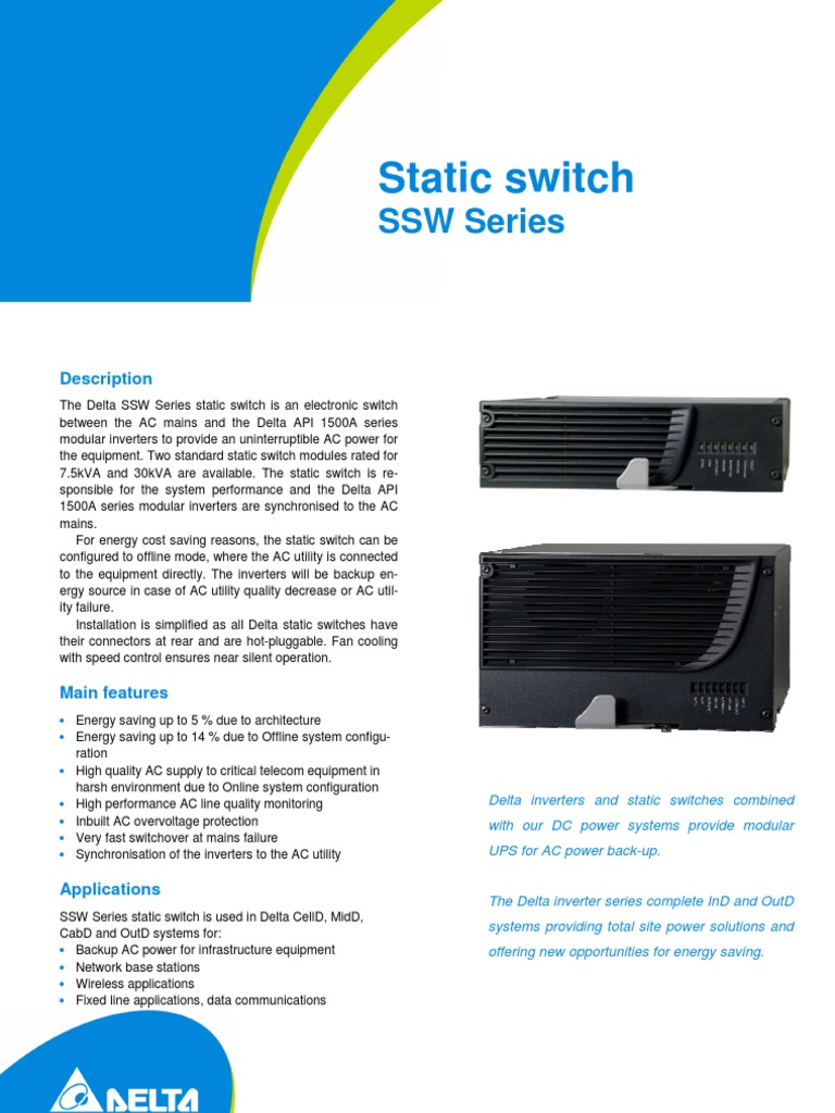 Static Switch Series | PDF | Mains Electricity | Power Inverter