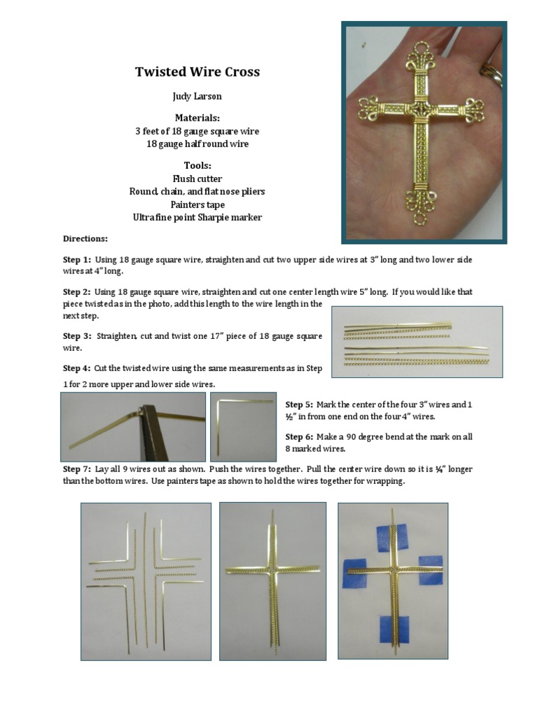 Twisted Wire Wrapped Cross Pendant Tutorial | PDF | Wire | Hardlines