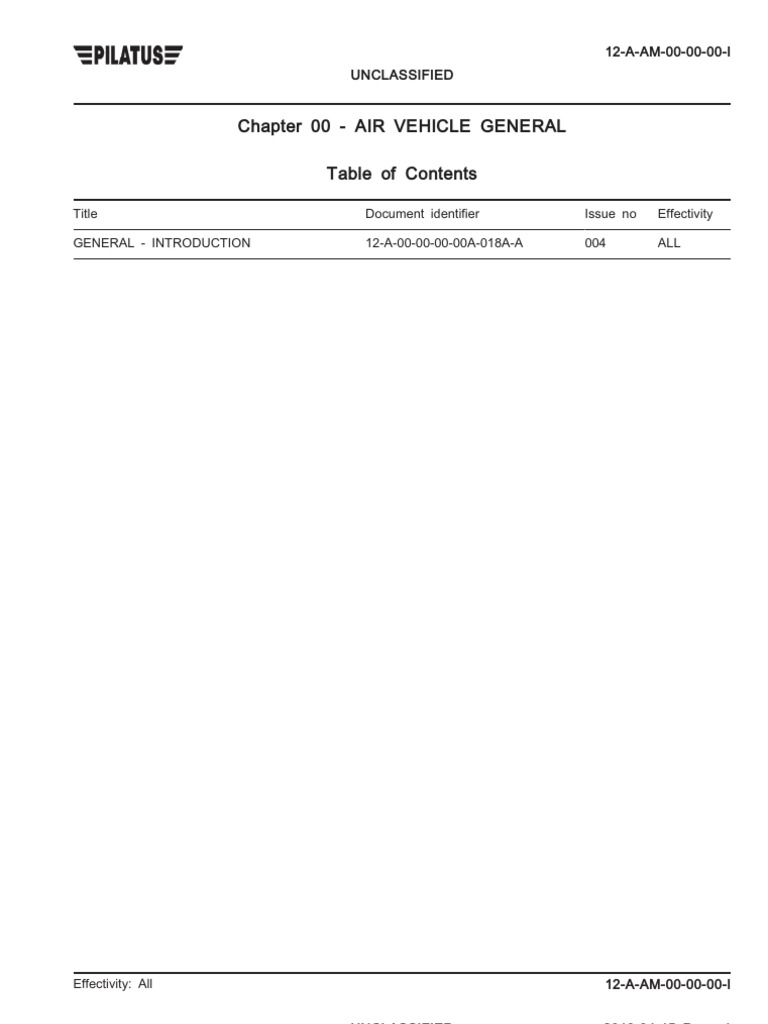 Pilatus Aircraft LTD - PC-12 47 Chapter 00 | PDF | Landing Gear | Aviation