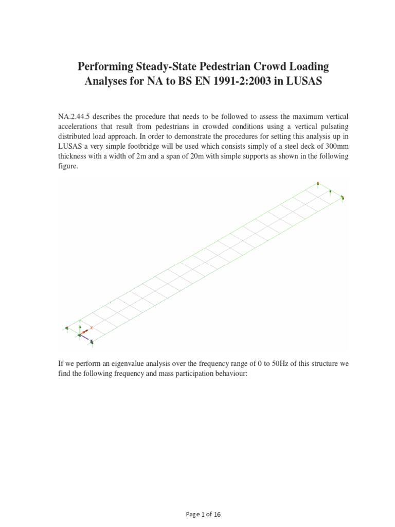 Pedestrian Loading Analysis per BS EN 1991-2 | PDF | Normal Mode ...