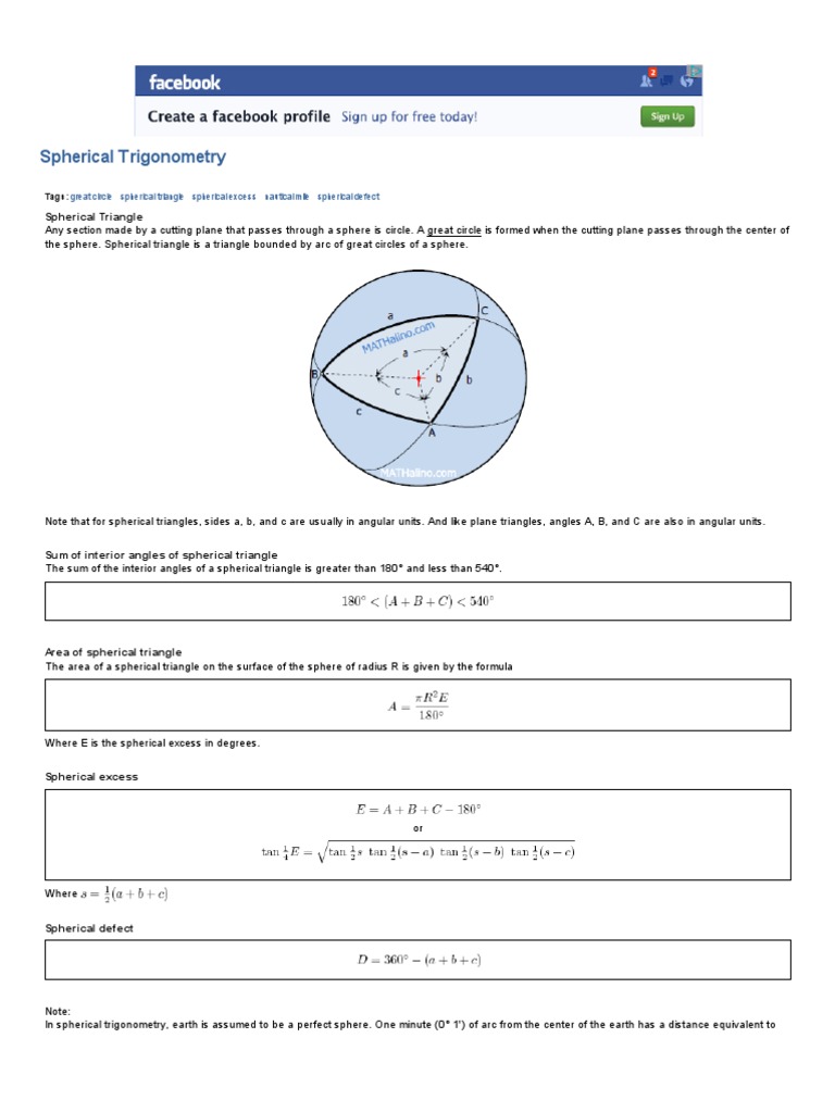 Spherical Trigonometry _ Review | Sphere | Triangle