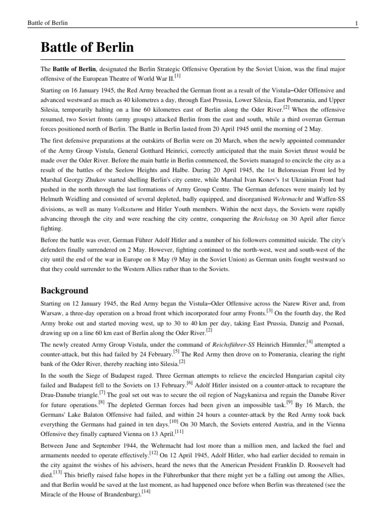 The Battle of Berlin | PDF