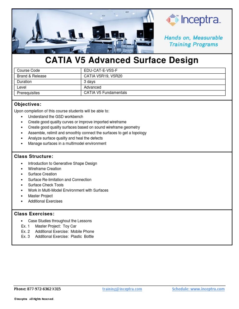 CATIA V5 Advanced Surface Design | PDF