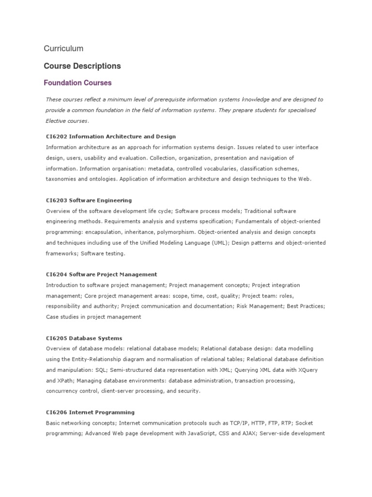 NTU Master of Science (Information System) Curriculum | PDF | Usability | Databases