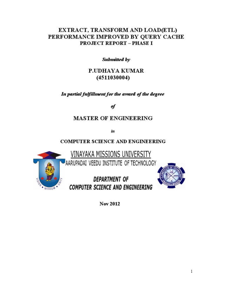 Extract, Transform and Load (Etl) Performance Improved by Query Cache | PDF | Java (Programming ...