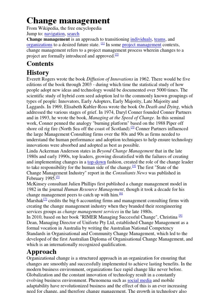 Change Management: History | Download Free PDF | Change Management ...