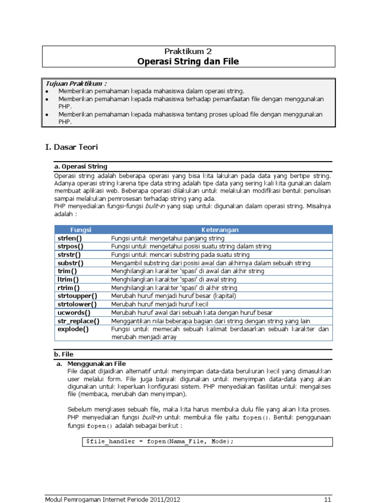 Modul Pemrograman Web PTIIK (Bab 2) | PDF