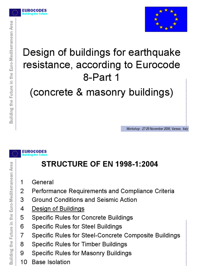Design of Buildings For Earthquake Resistance According To Eurocode 8 ...
