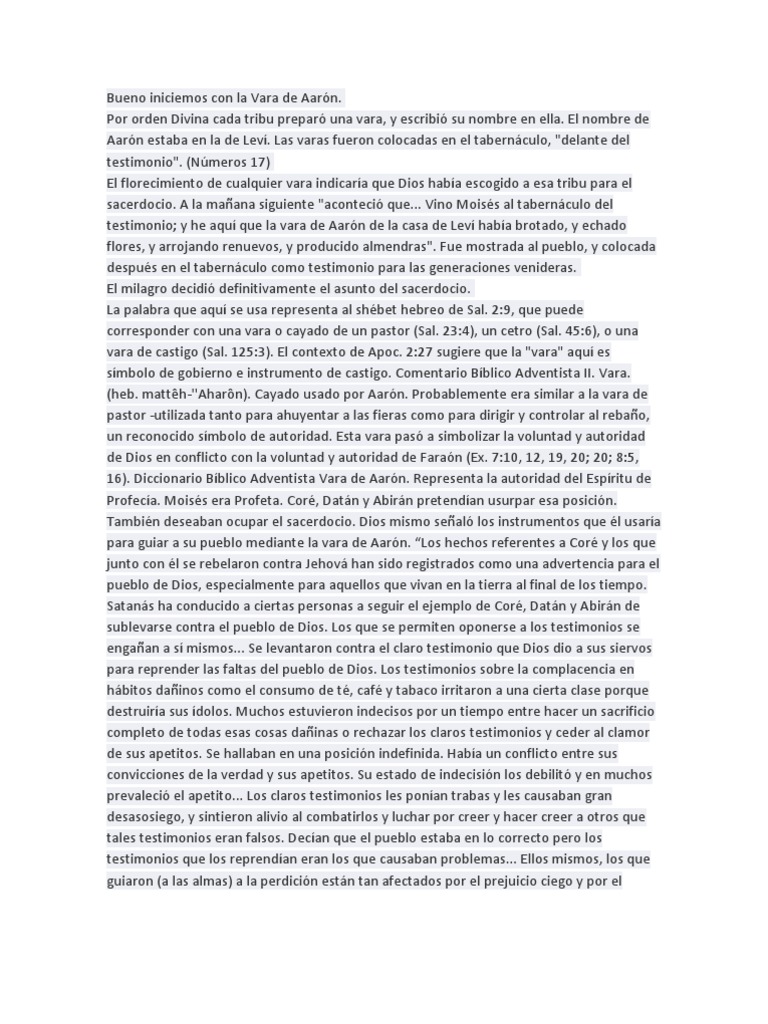 Vara de Aarón y el Maná: Simbolismo Bíblico | PDF | Moisés | Sacerdote