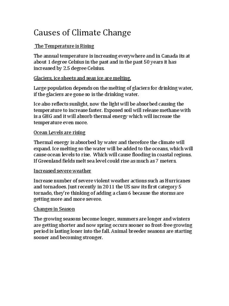 Causes of Climate Change | PDF