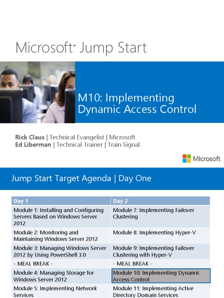Microsoft Jump Start: M10: Implementing Dynamic Access Control | PDF ...