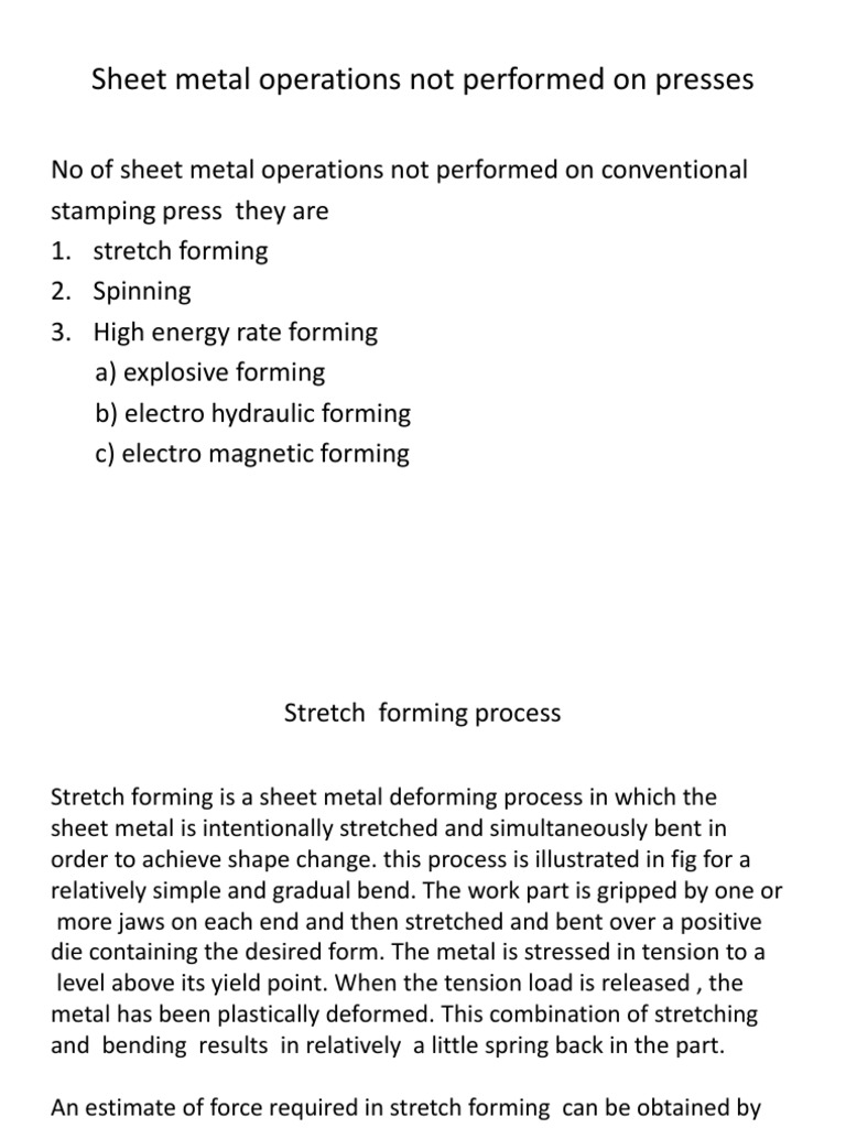 Special Forming Process | PDF | Sheet Metal | Explosive Material