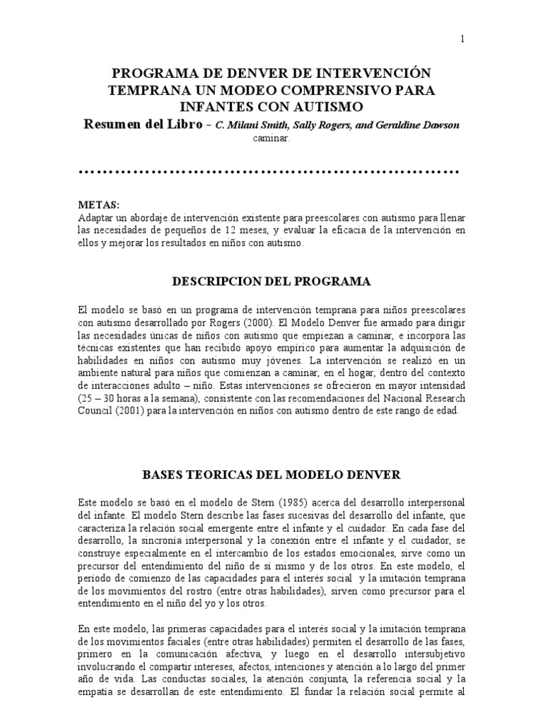 Modelo Denver | PDF | Autismo | Adultos