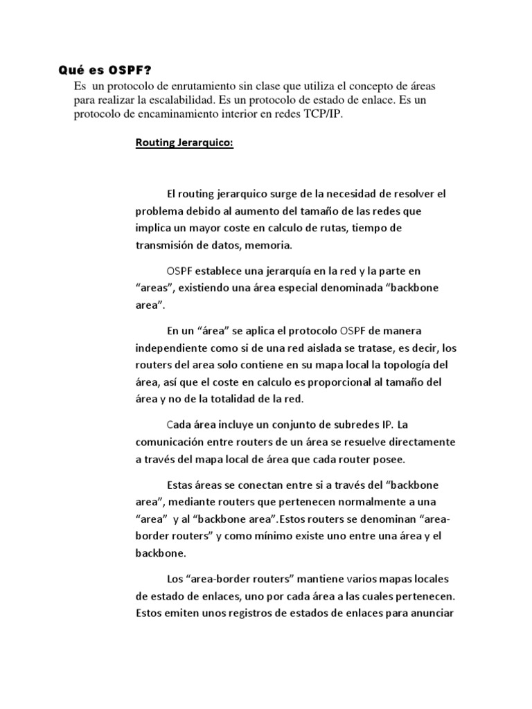 Qué Es OSPF | PDF | Enrutador (Computación) | Protocolos de internet