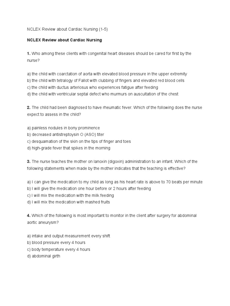 Heart Failure Review Questions | PDF | Heart Failure | Myocardial ...