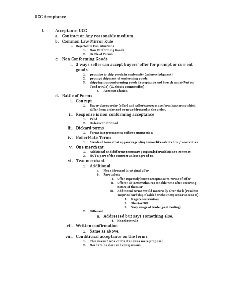UCC Battle of Forms Explained | PDF