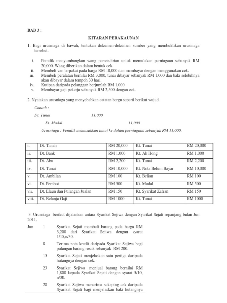 BAB 3 Kitaran Perakaunan | PDF