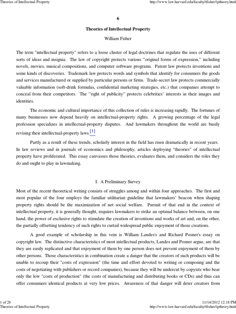 Theories of Intellectual Property PDF | PDF | Intellectual Property ...