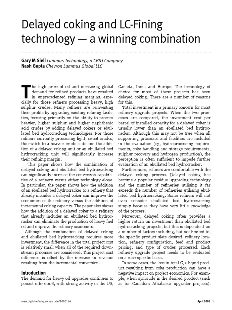 LC Fining | Download Free PDF | Oil Refinery | Cracking (Chemistry)