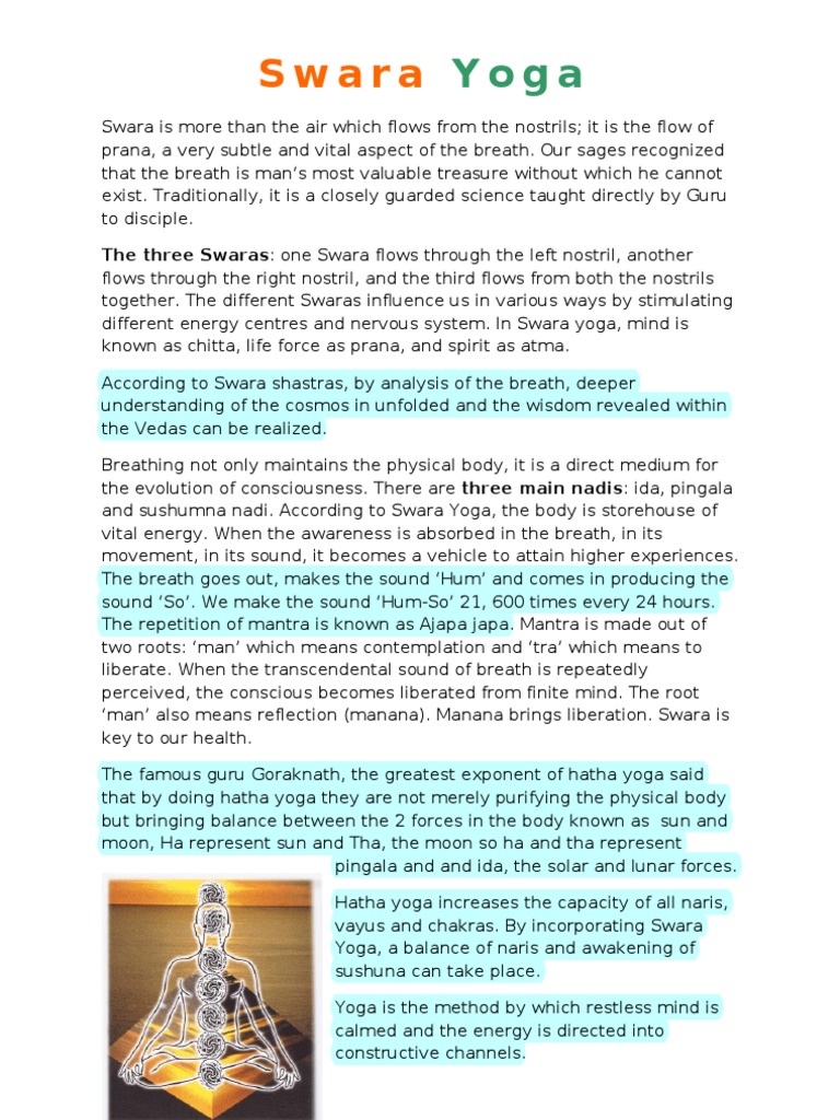 Swara Yoga Poster A3 Portraiit | PDF