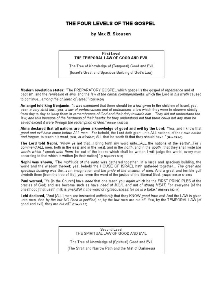 The Four Levels of The Gospel | PDF | Religious Behaviour And ...