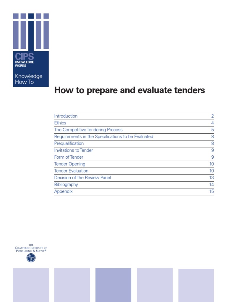 How to Appraise and Evaluate Tenders | Procurement | Specification ...