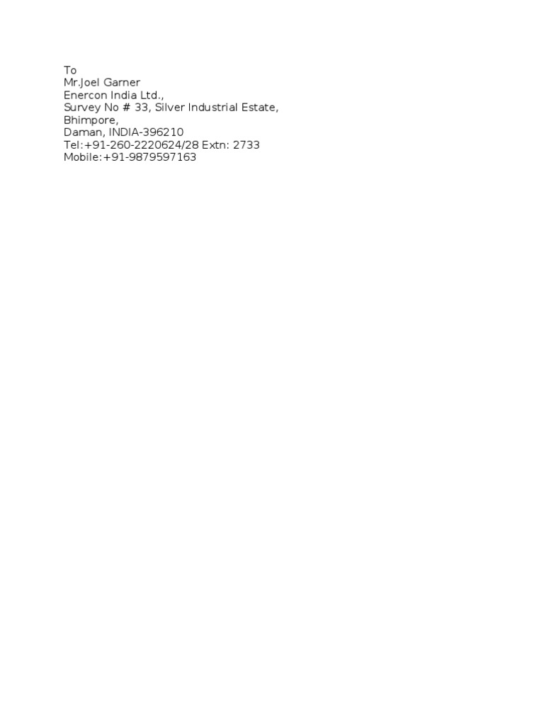 EIL Contact Information in Daman | PDF