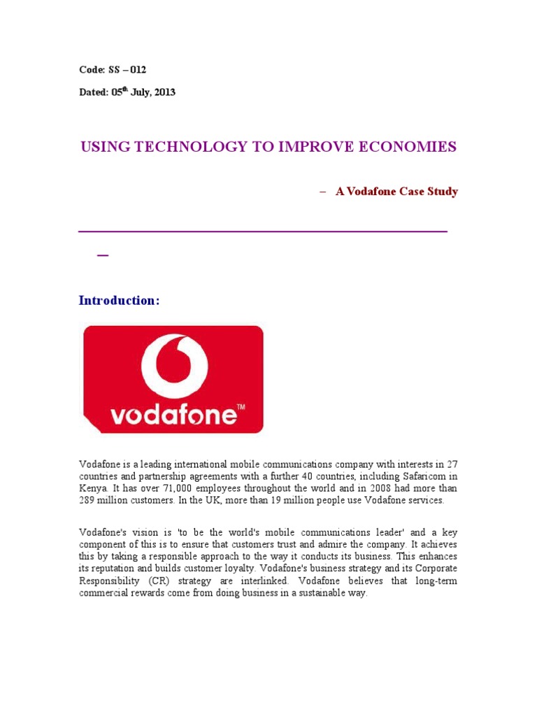 A Vodafone Case Study | PDF | Mobile Phones | Economies