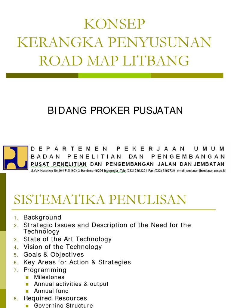 Kerangka Penyusunan Road Map | PDF